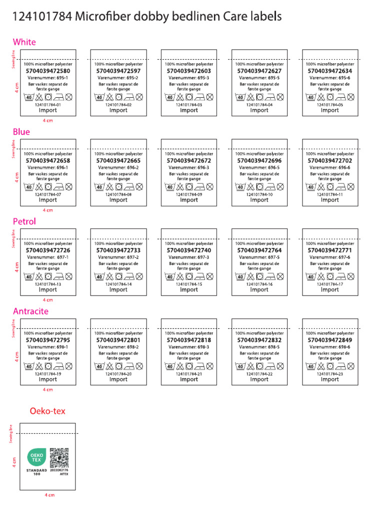 124101784 Microfiber dobby bedlinen Care labels (1) | PDF