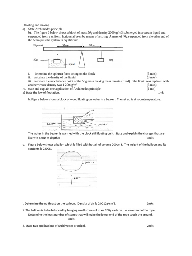 Floating and Sinking | PDF