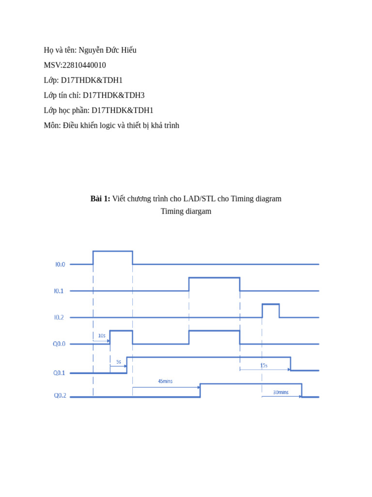 BÀI TẬP PLC CỦA Hiếu 2 | PDF