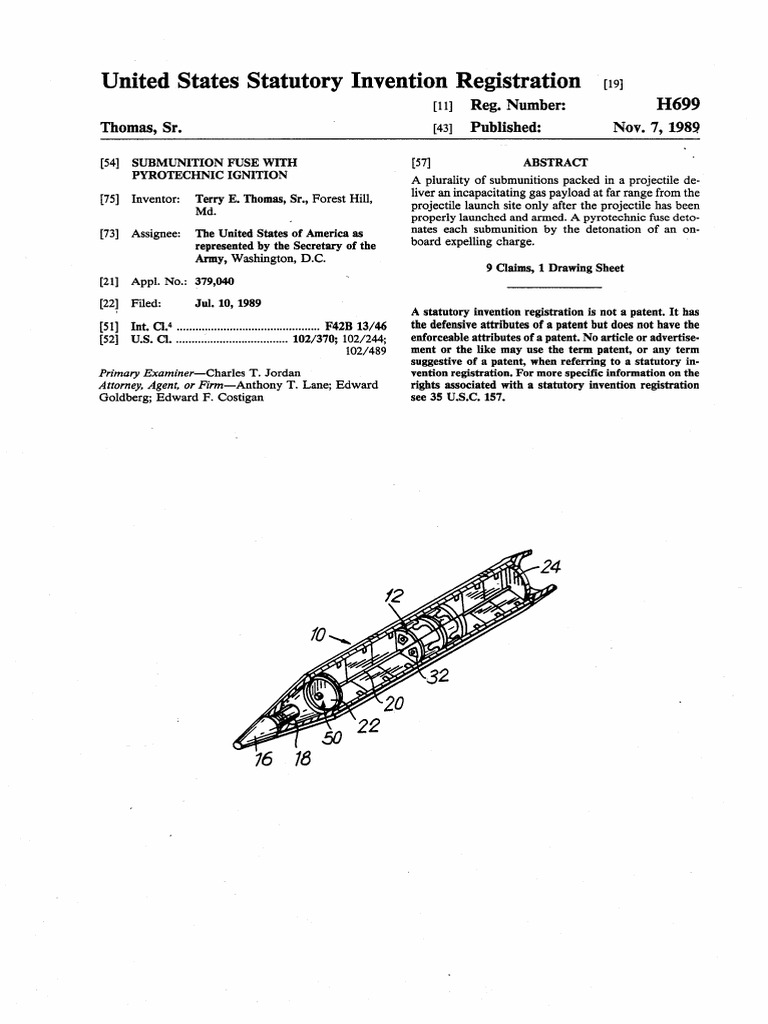 USH699 Sub Munition Fuse | PDF | Fuze | Gun