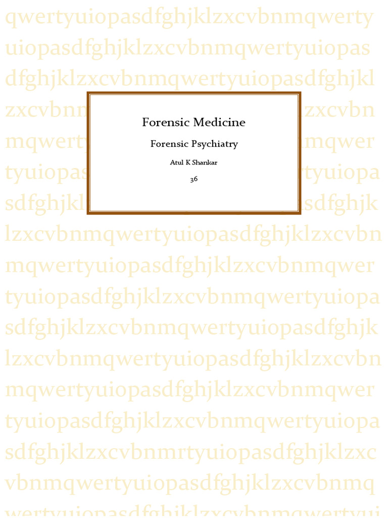 Forensic Medicine - Forensic Psychiatry | PDF | Psychiatric Hospital ...
