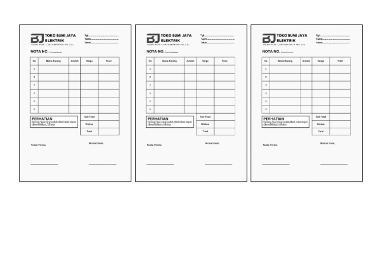Format Nota | PDF