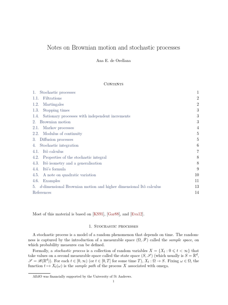Brownian Motion and Stochastic Processes | PDF | Probability Theory ...