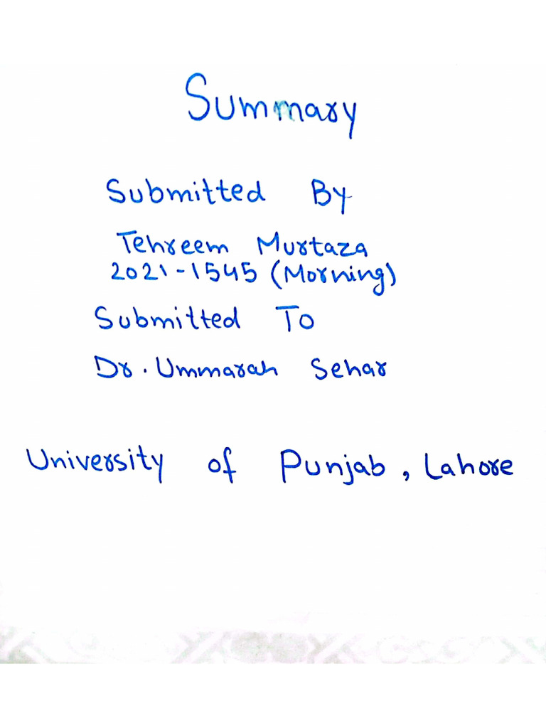 Chapter 9 Summary | PDF