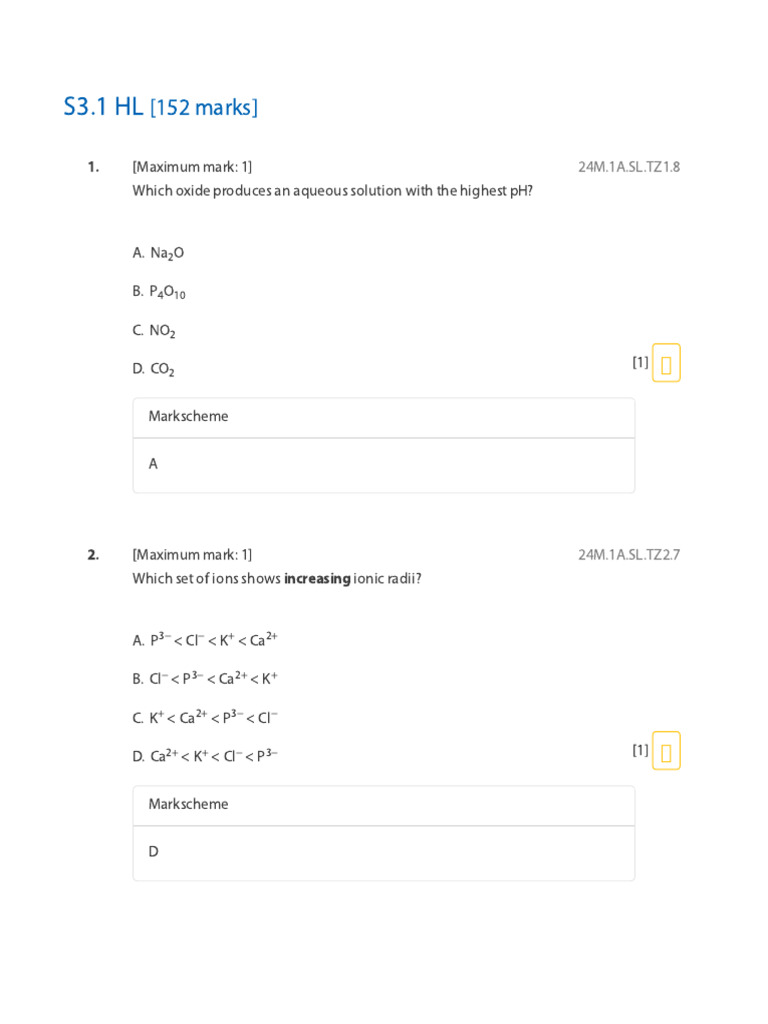 S3.1 HL | PDF | Catalysis | Chemical Reactions