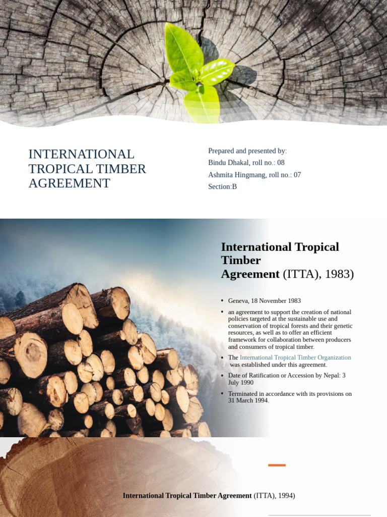 International Tropical Timber Agreement | PDF | Economies