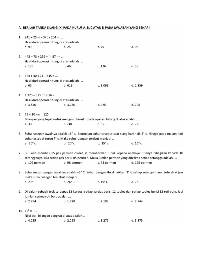 Aritmatika Dasar | PDF