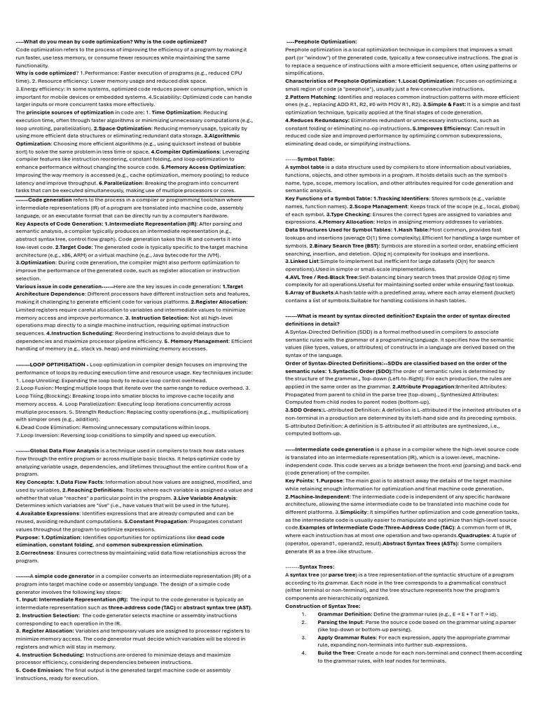 What Do You Mean by Code Optimization | PDF | Program Optimization | Compiler