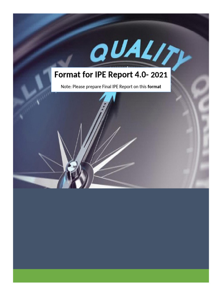 Format and Sample IPE Report 4.0 | PDF | Governance
