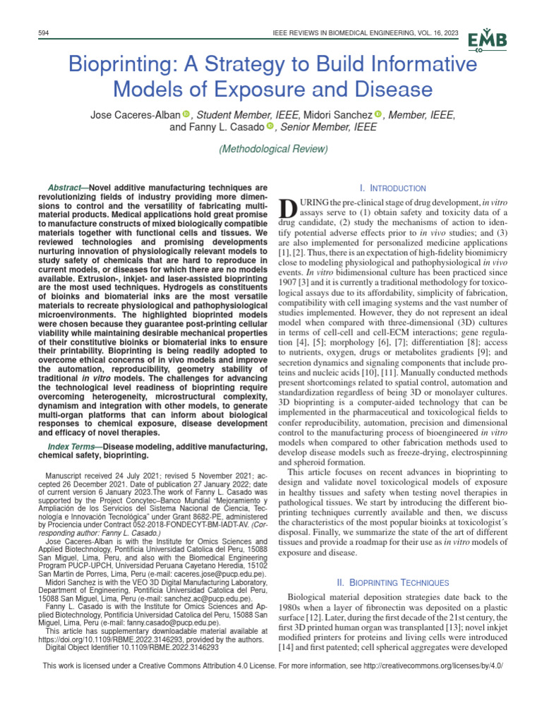 Bioprinting A Strategy To Build Informative Models of Exposure and ...
