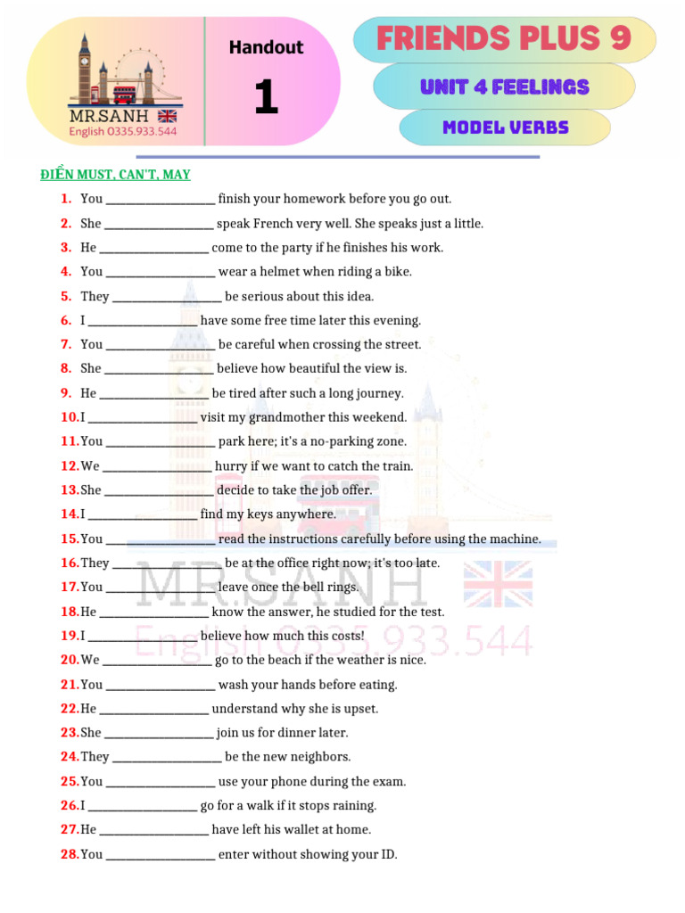 1 (FP9) U4 MODEL VERBS | PDF