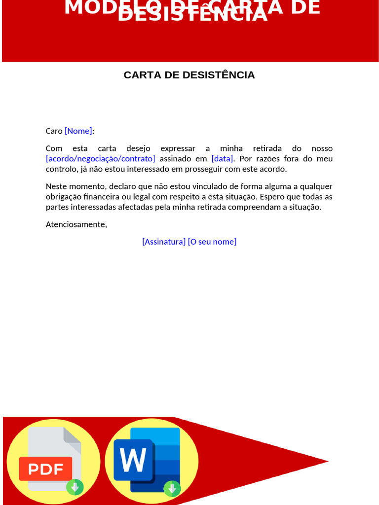Modelo de Carta de Desistencia | PDF