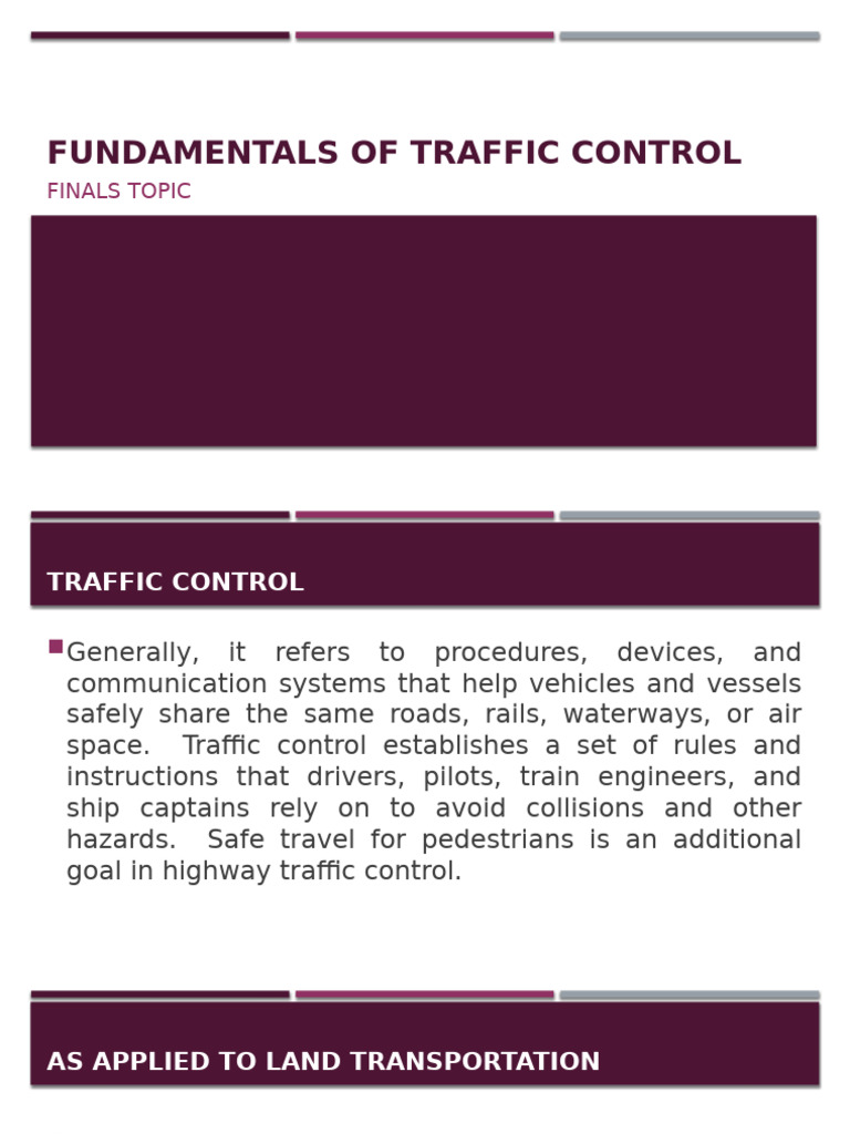 Fundamentals of Traffic Control | PDF | Traffic | Traffic Light