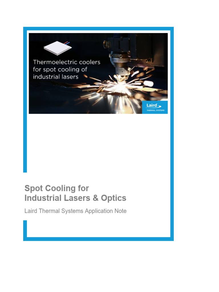 Spot Cooling Industrial Lasers Appnote 012121 | PDF | Laser | Soldering
