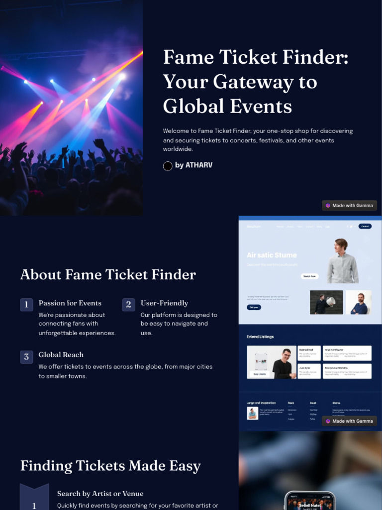 Fame Ticket Finder Your Gateway To Global Events | PDF | Payments ...