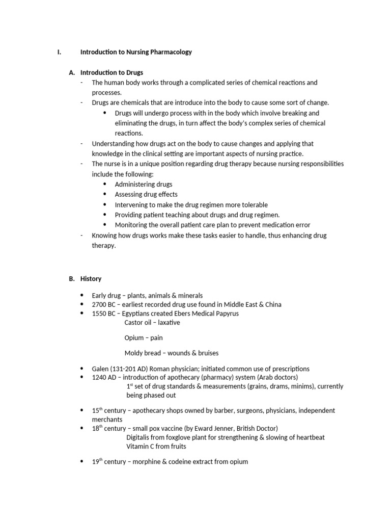 Introduction To Nursing Pharmacology | PDF | Prescription Drugs | Pharmacology