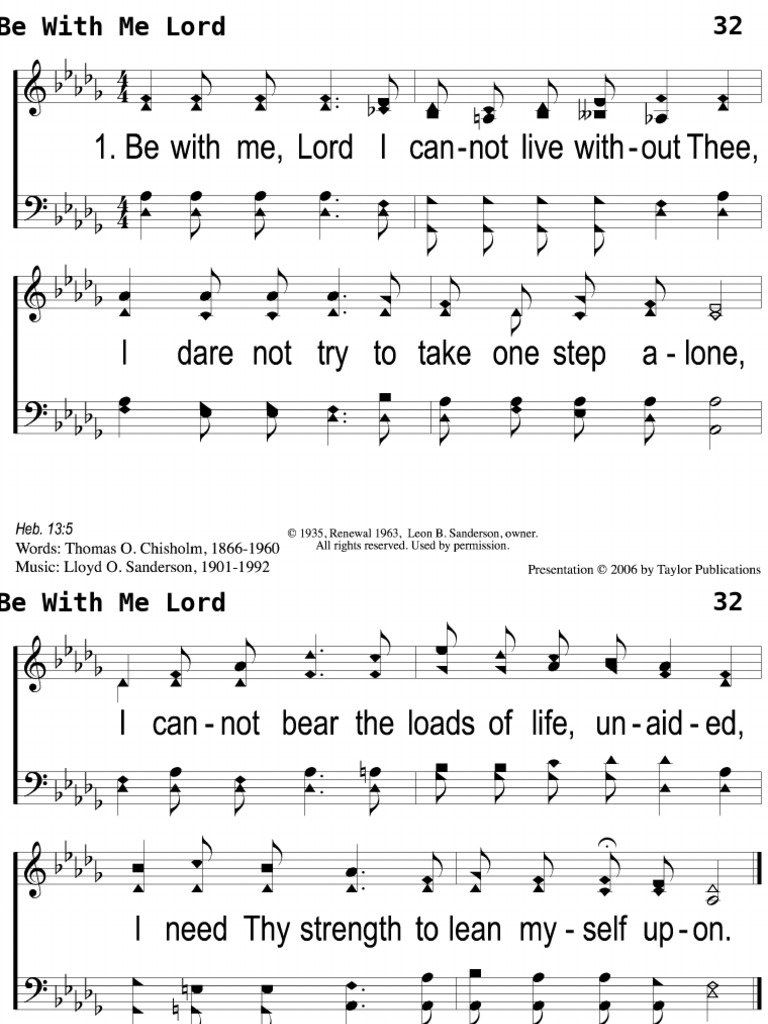Be With Me Lord-fsoc | PDF