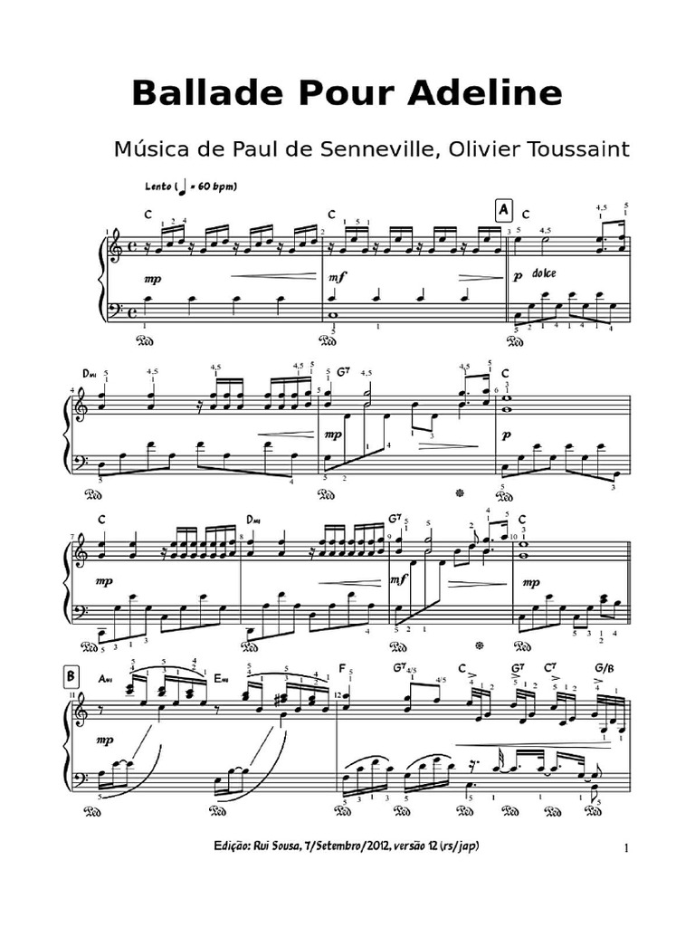 Ballade Pour Adeline | PDF