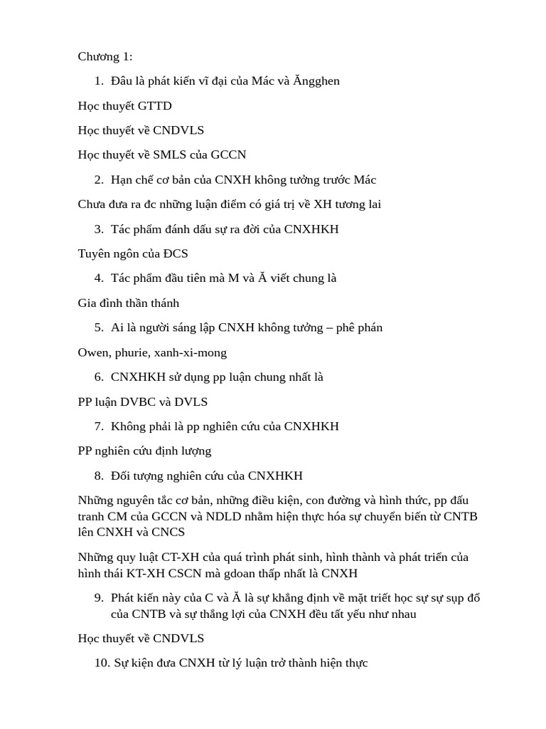 Trac Nghiem CNXH | PDF