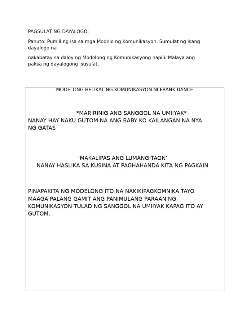 Pagsulat Ng Dayalogo | PDF