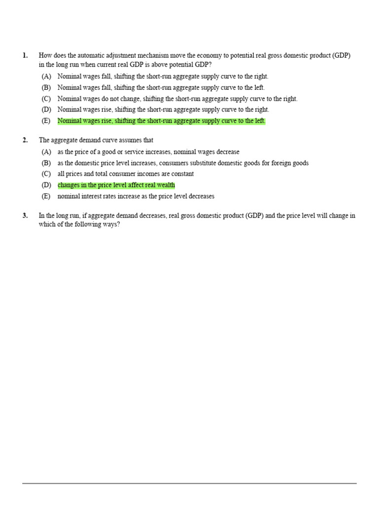 Economic Mechanisms: GDP and Aggregate Demand | PDF | Aggregate Demand ...