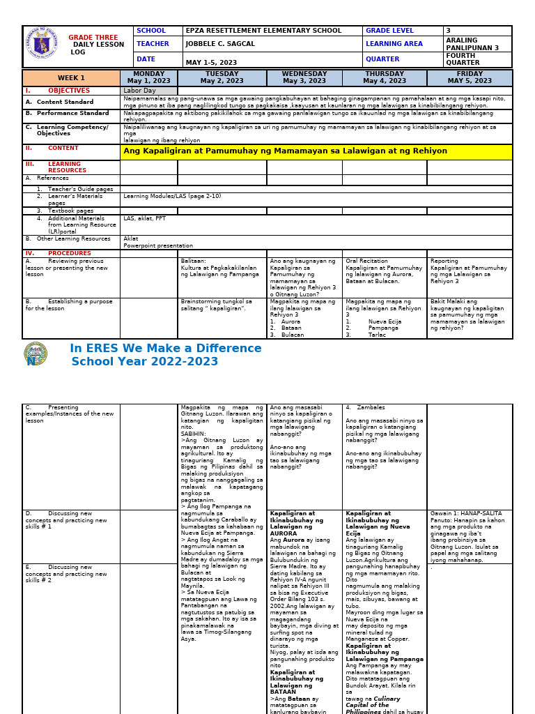 Ap DLL Q4 Week 1 | PDF
