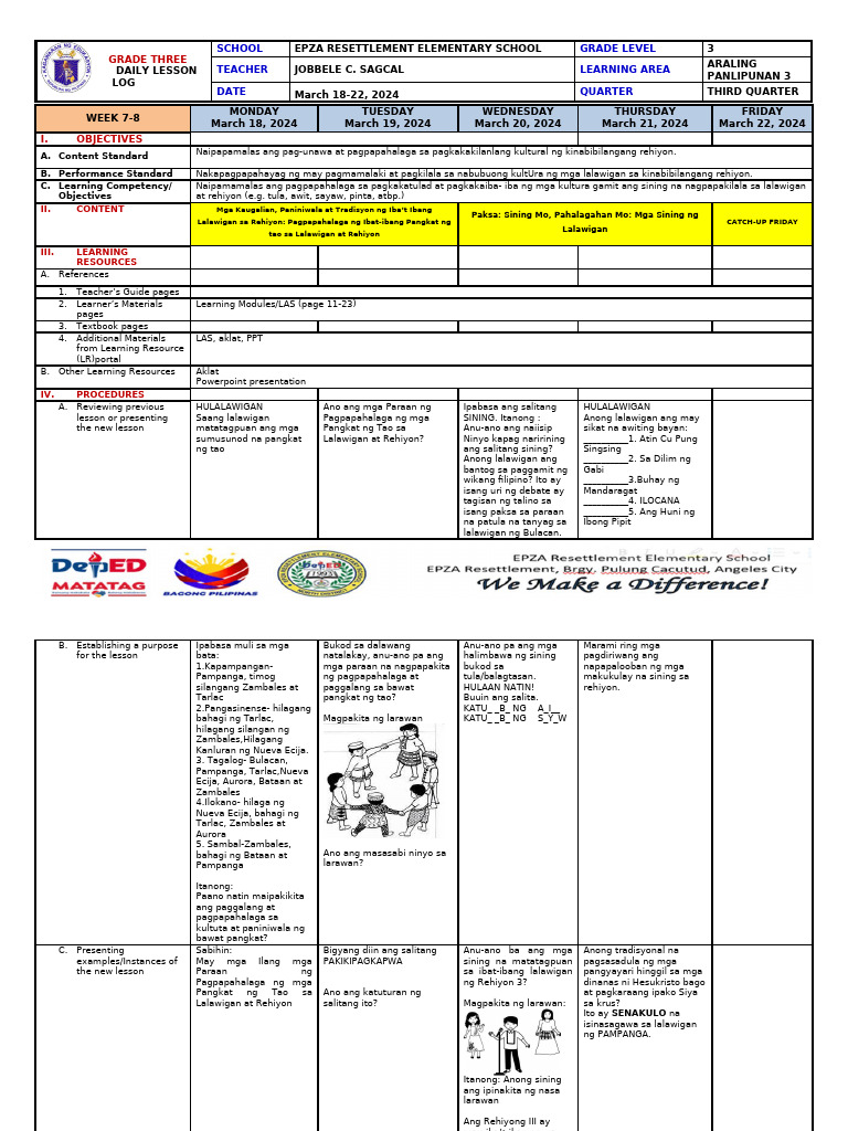DLL Arpan 3 q3 Week 7 8 | PDF