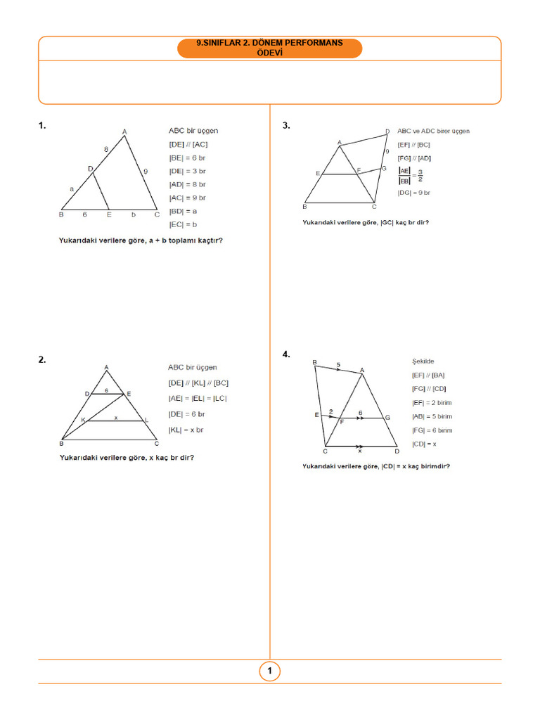 9.siniflar 2. Dönem Performans Ödevi̇ | PDF