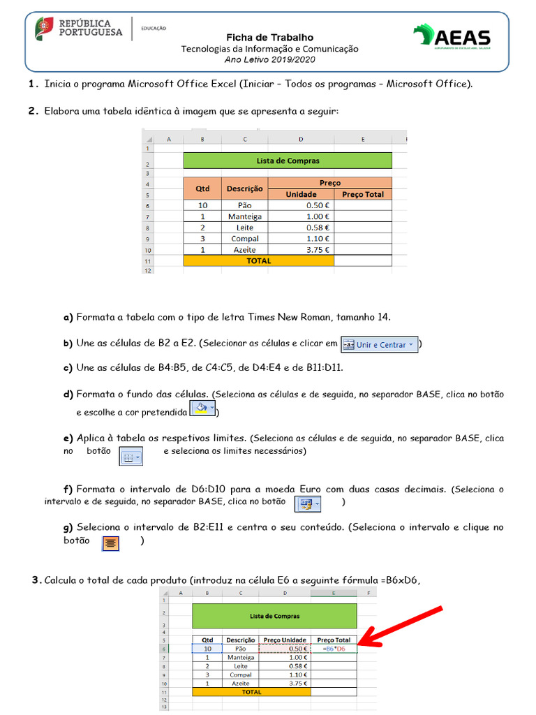 Ficha de trabalho 2 - TIC | PDF