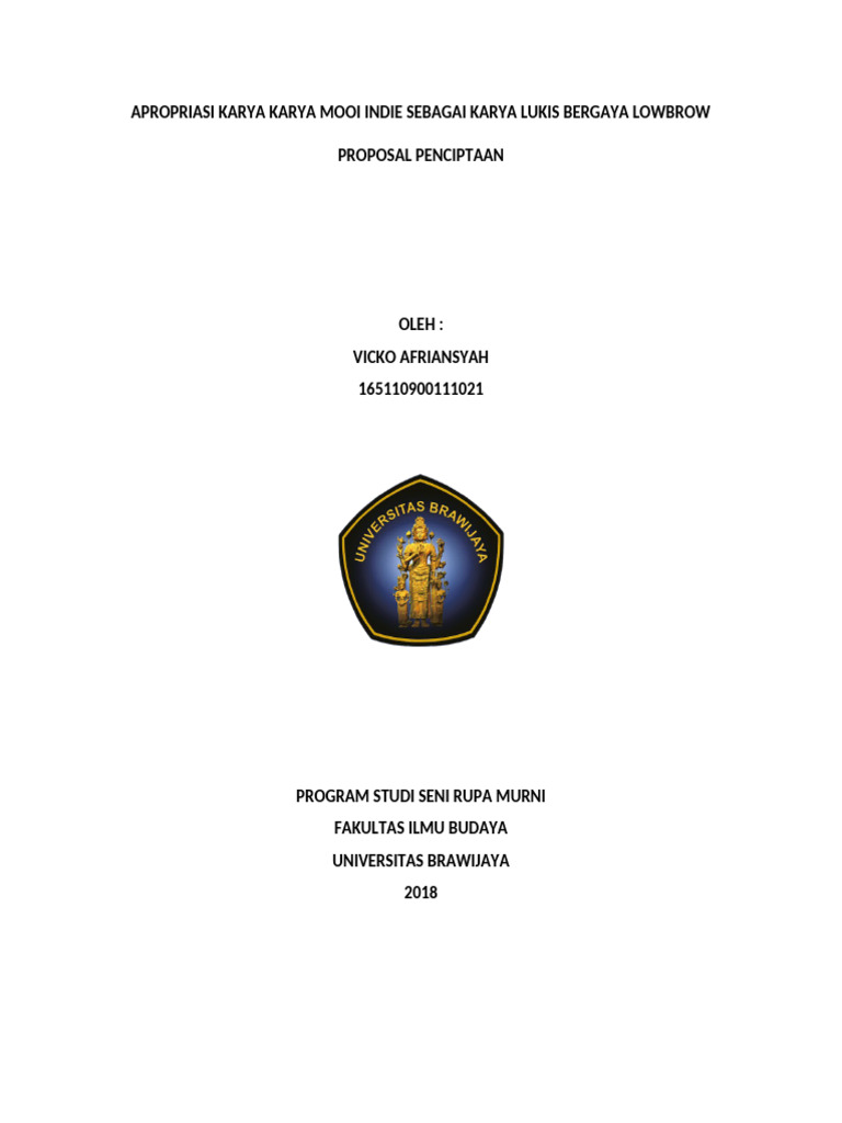 APOPRIASI KARYA KARYA MOOI INDIE SEBAGAI KARYA LUKIS BERGAYA LOWBROW (Print) UTS | PDF