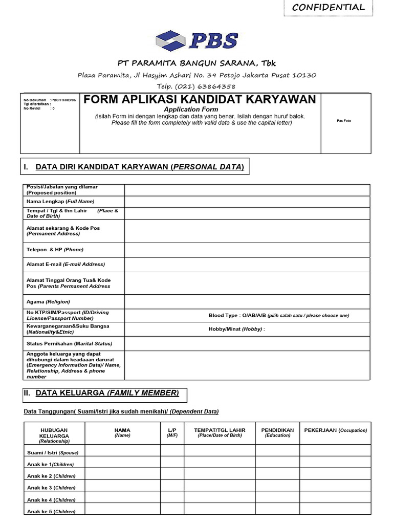 Candidate Application Form | PDF