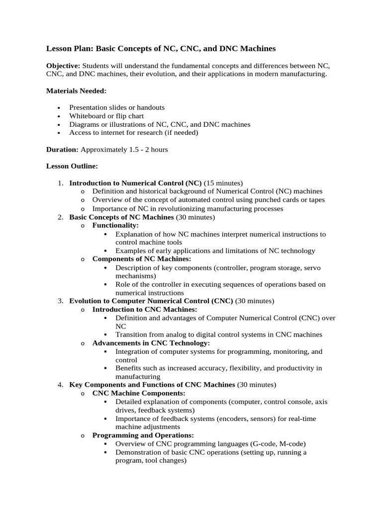 NC, CNC, and DNC Machine Overview | PDF | Numerical Control | Computing