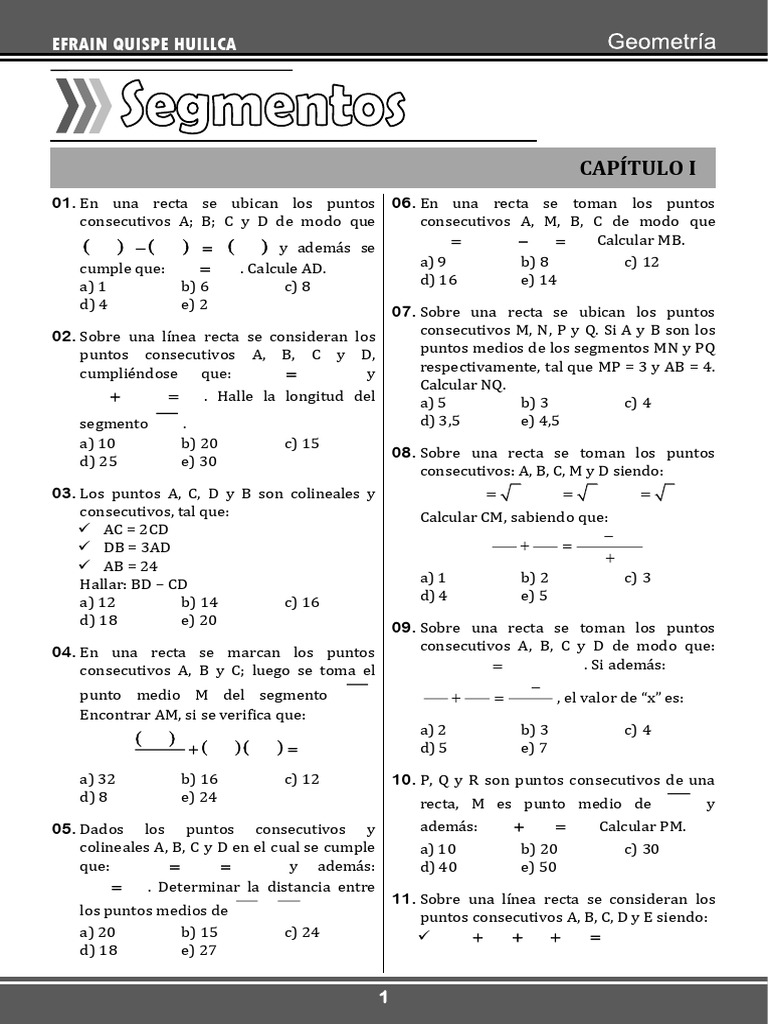 01 Segmentos | PDF | Geometría | Geometría euclidiana