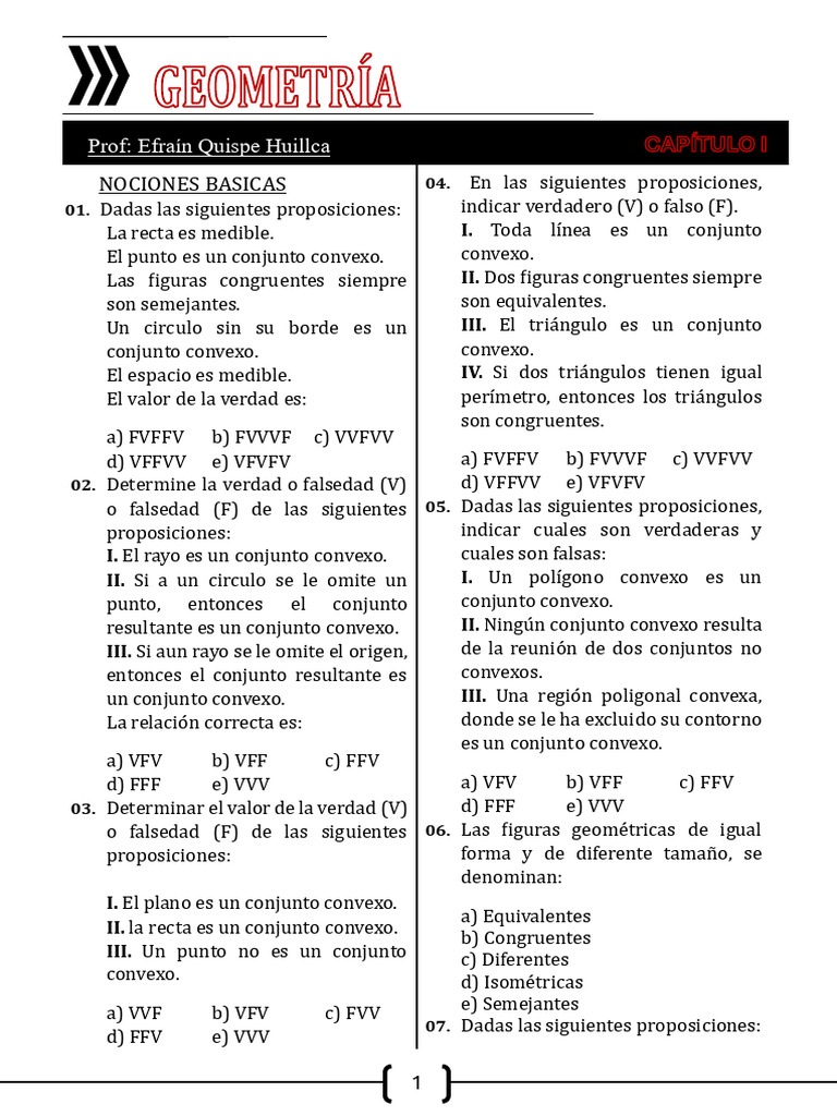 01 NOCIONES BASICAS de Geometria | PDF | Triángulo | Conjunto convexo