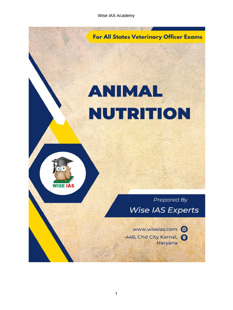 Animal Nutrition | PDF | Carbohydrates | Diet & Nutrition