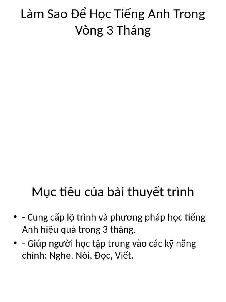 Lam Sao de Hoc Tieng Anh Trong 3 Thang | PDF
