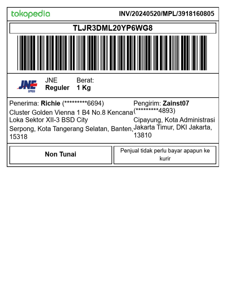 Pengaturan Label Pengiriman | PDF