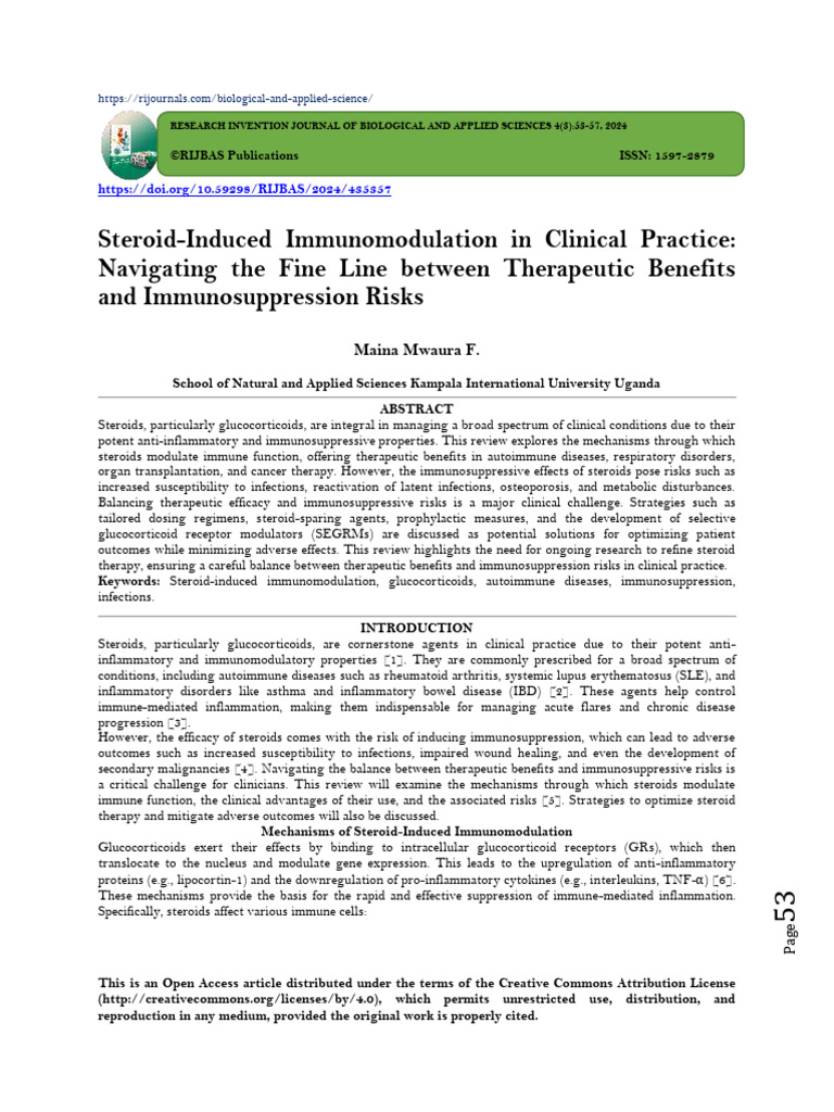 Steroid-Induced Immunomodulation in Clinical Practice: Navigating The ...