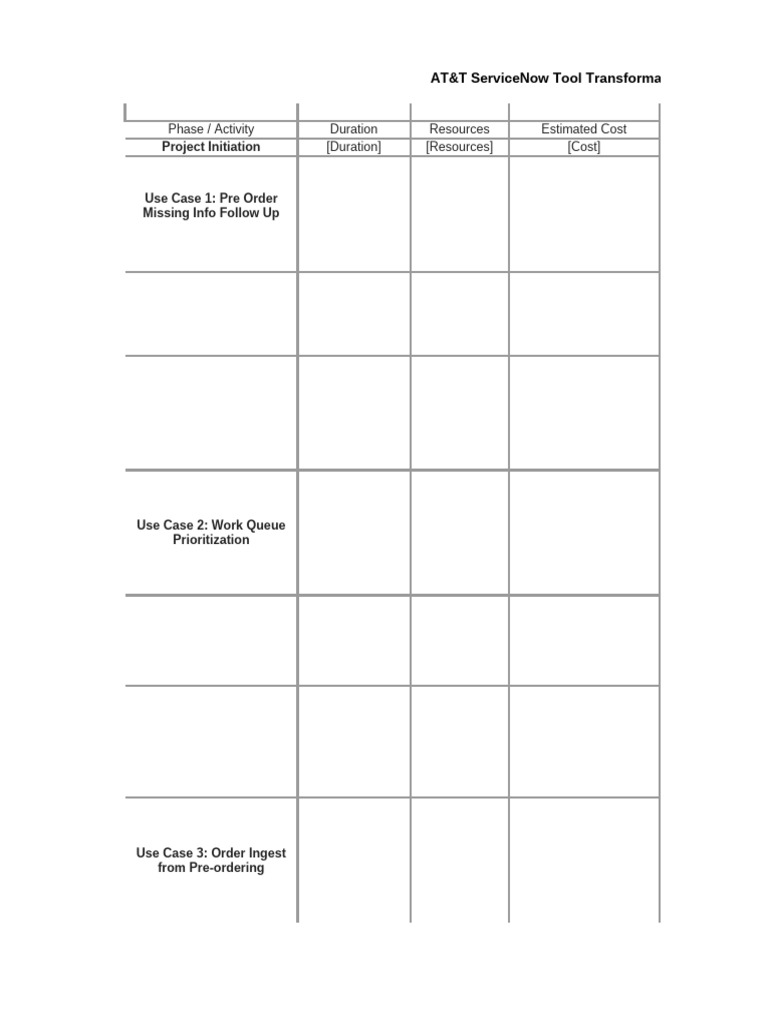 AT&T ServiceNow Tool Transformation Plan | PDF | Automation | Service ...
