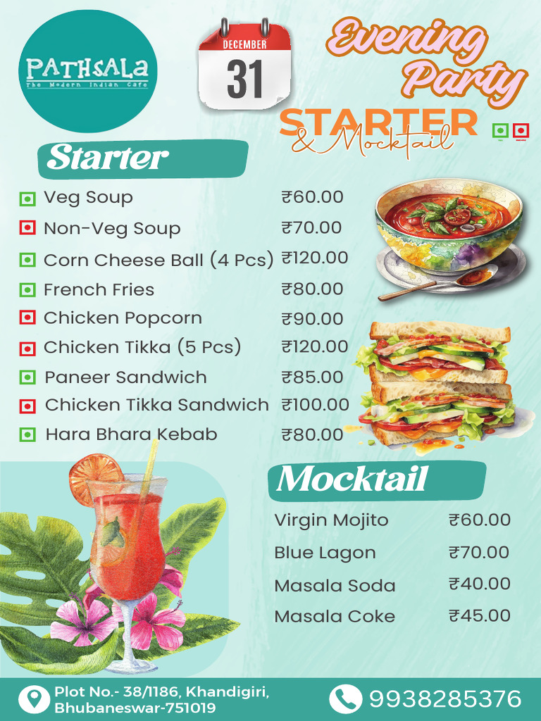 Pathsala Cafe Starter Menu | PDF
