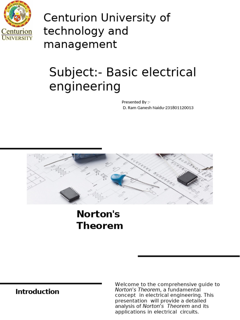 Slidesgo Analyzing Electrical Circuits a Comprehensive Guide to Nortons ...