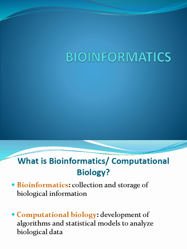 BIOINFORMATICS Basic | PDF | Bioinformatics | Nucleic Acid Sequence