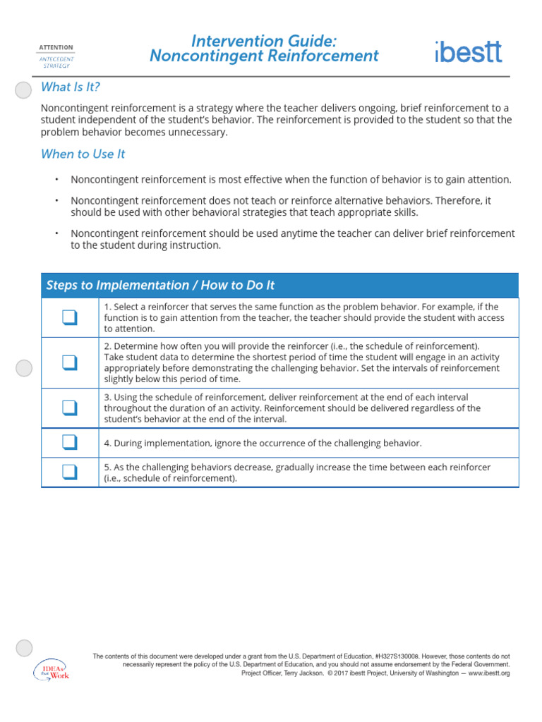 Noncontingent Reinforcement | PDF | Reinforcement | Psychological Schools