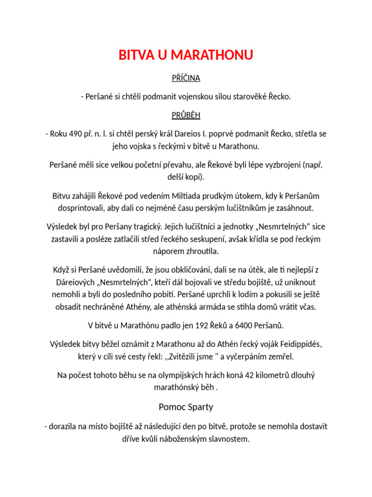 Referát Bitva U Marathonu | PDF