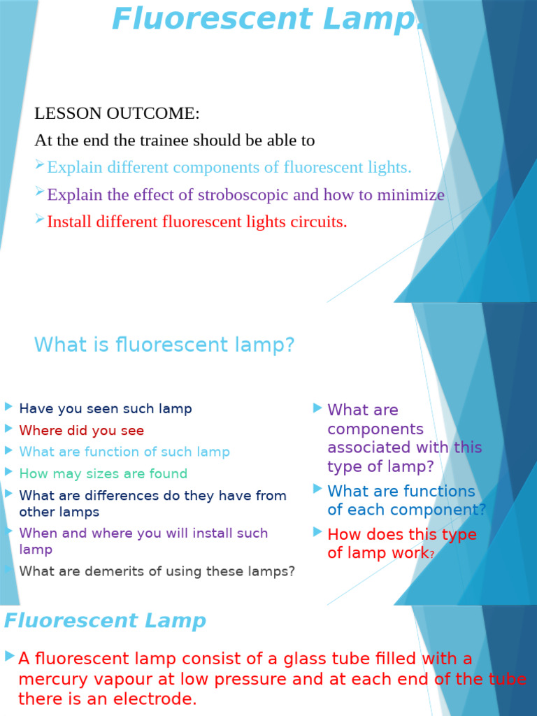 Fluorescent Lamp described | PDF | Fluorescent Lamp | Vacuum Tube