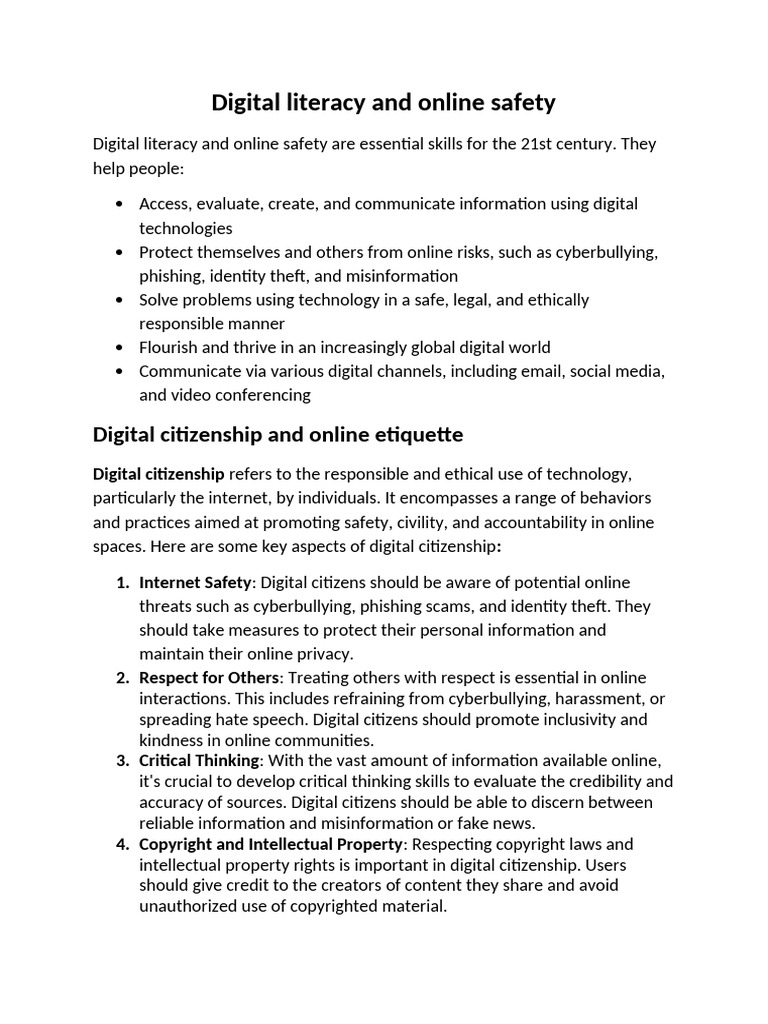 Online safety and digital literally | PDF | Security | Computer Security