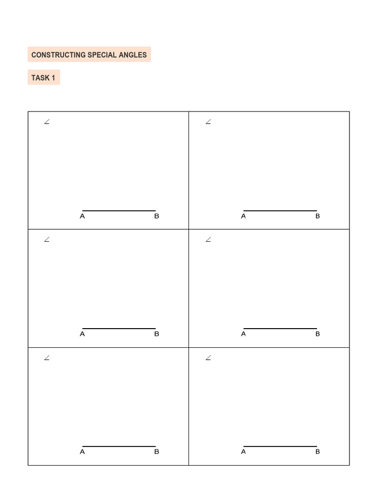 Constructing Special Angles Without Protractor | PDF