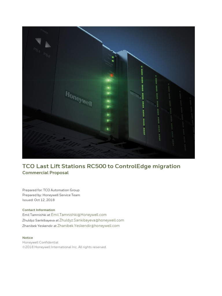 TCO Migration Proposal: RC500 to ControlEdge | PDF | Computer ...
