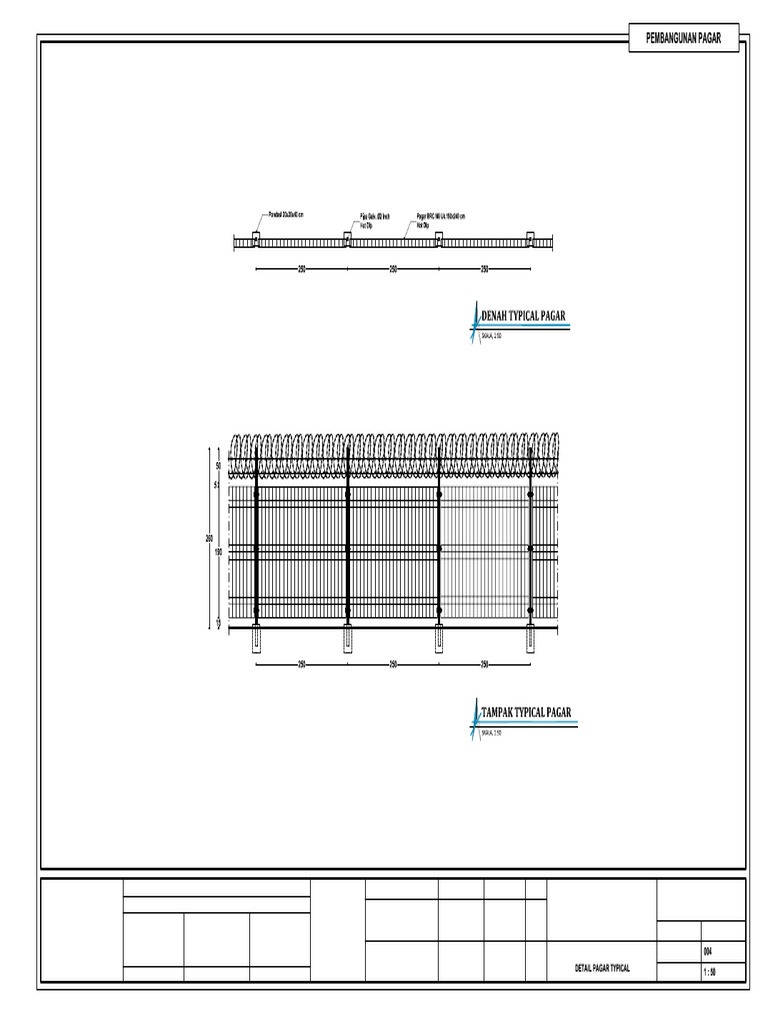 Contoh Gambar Detail Pagar BRC | PDF