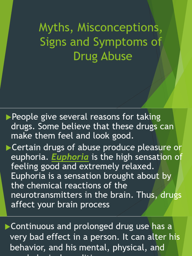 Myths Misconceptions Signs and Symptoms of | PDF | Substance Abuse | Memory